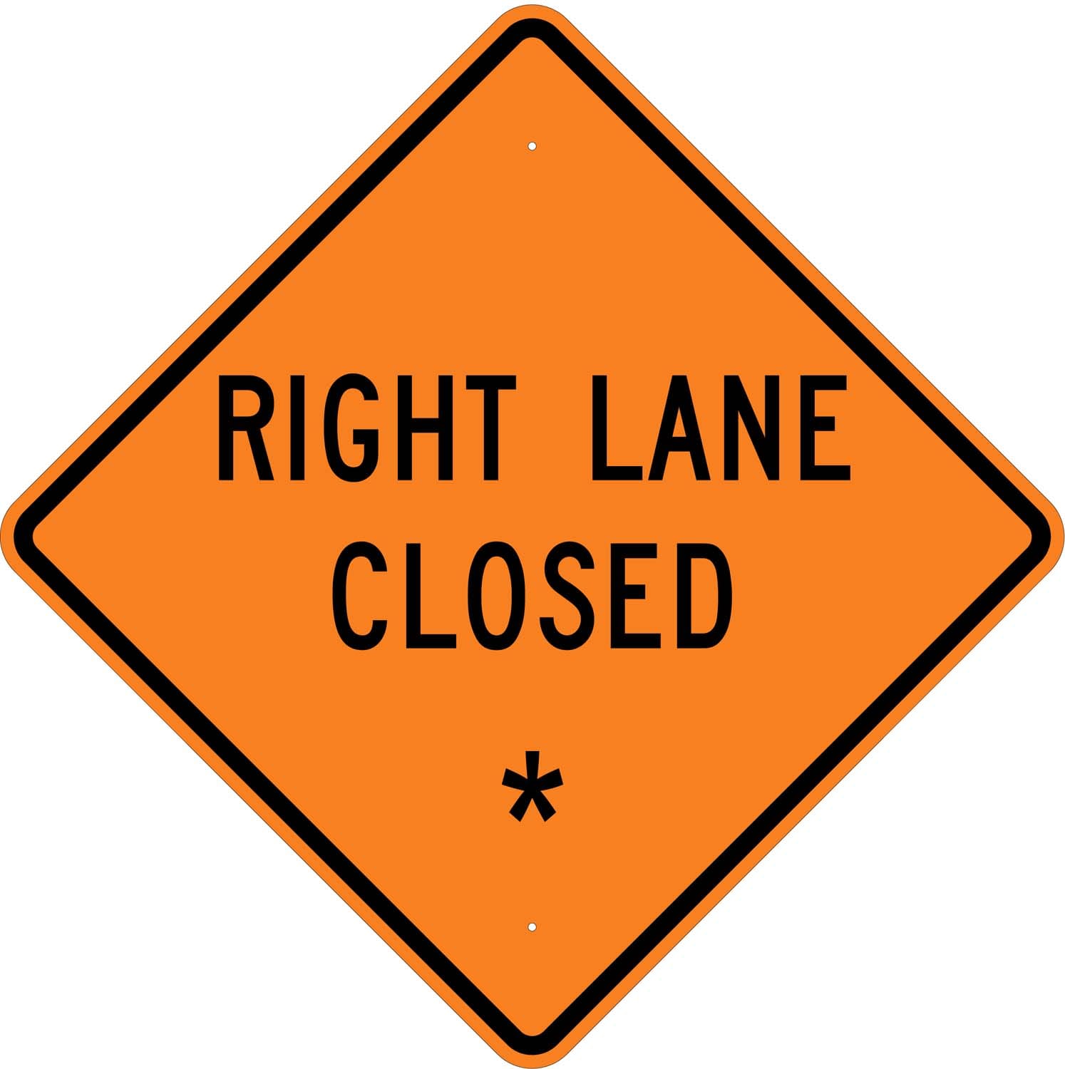 Right Lane Closed Custom Sign (W20-5r) | Cheap Street Signs