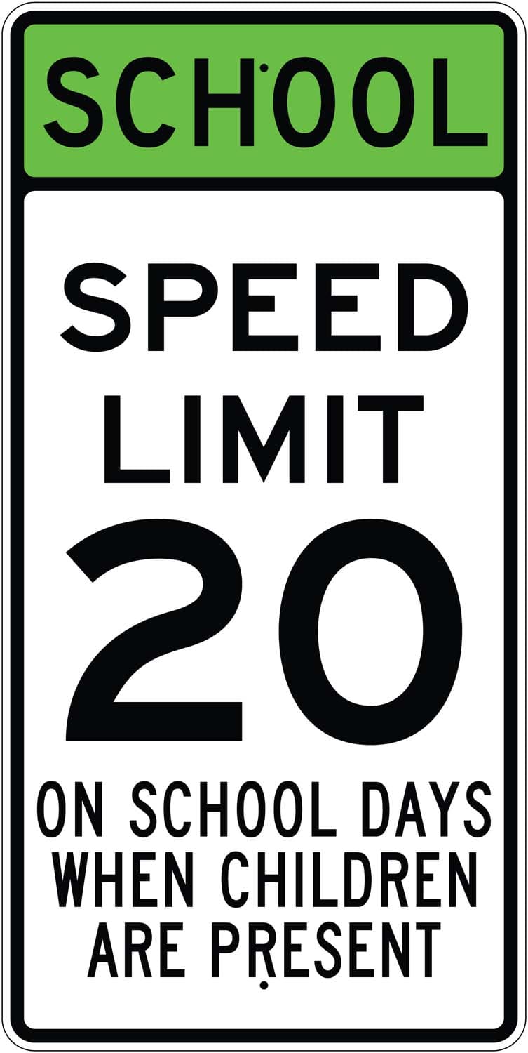 School Speed Limit Children Green Sign (S4-7g) | Cheap Street Signs
