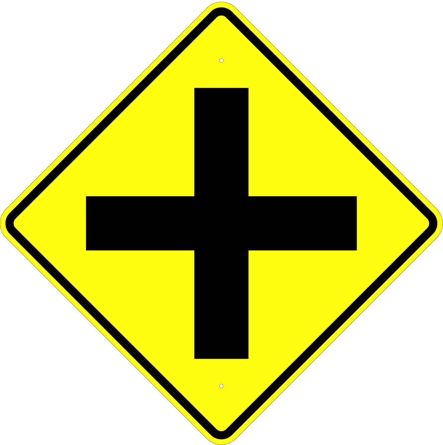 Cross Road Symbol Sign (W2-1) | Cheap Street Signs