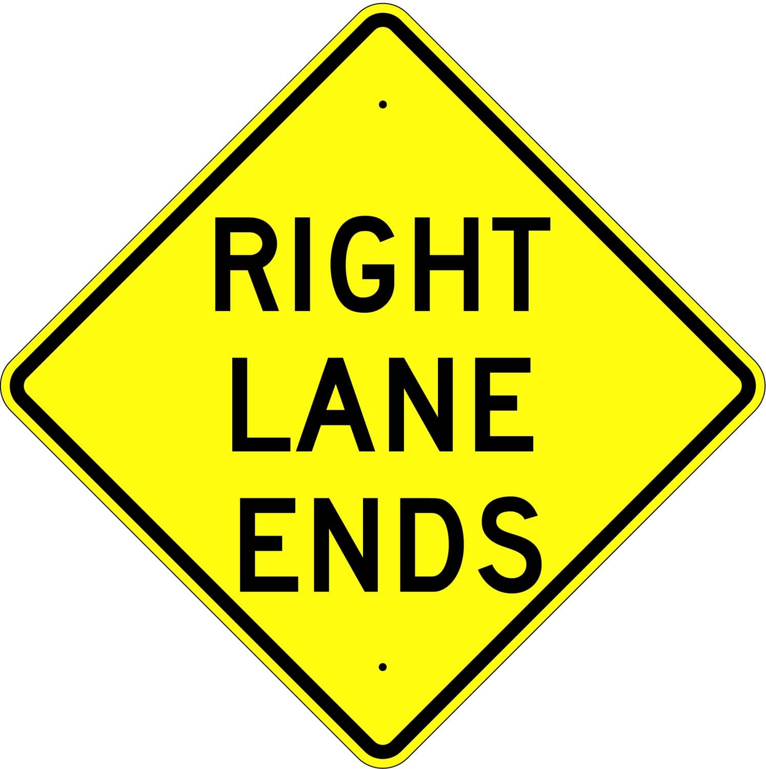 Right Lane Ends Sign (W9-1) | Cheap Street Signs